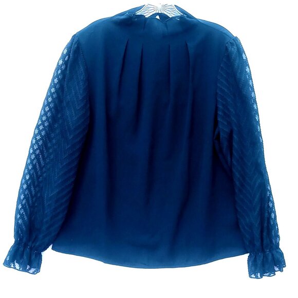Unbranded | Tops | Vintage Womens Blouse Xl Navy Long Chevron Sleeves ...